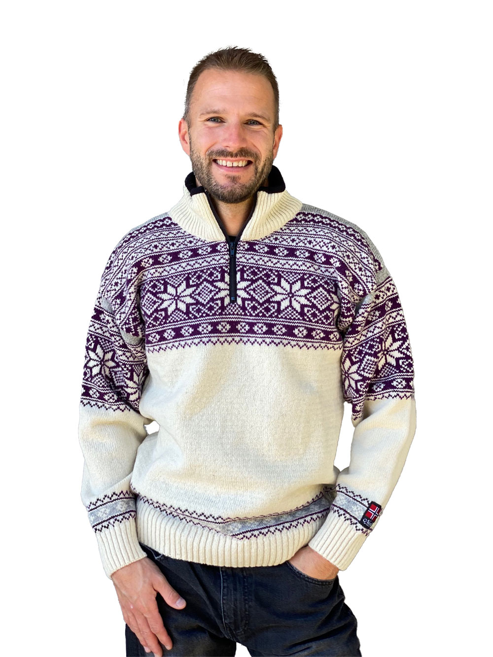 Nordlys snow crystal unisex in purple/white