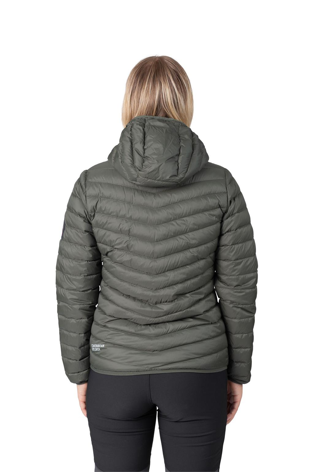 Ultra Light Down Jacket w/hood, dark greenScandinavian Explorer
